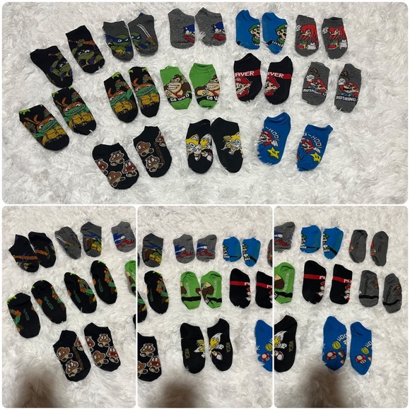 Nintendo | Accessories | Colorful Character Socks Bundle Mario Luigi ...